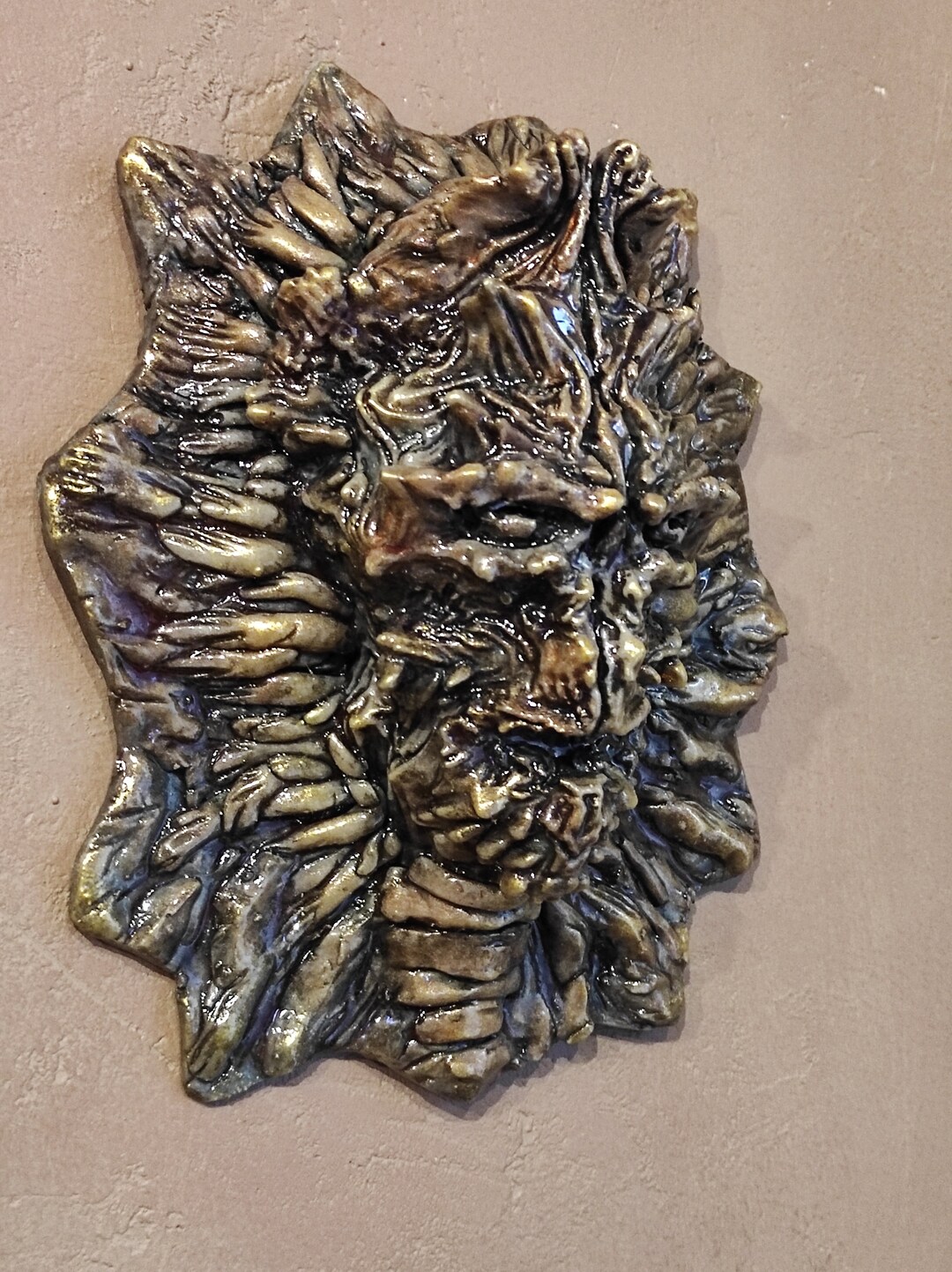 Alien Wall Sculture Alien Head Wall Creepy Decor Cyberpunk Decor - Etsy