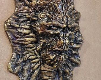 Alien Wall Sculture Alien Head Wall Creepy Decor Cyberpunk Decor - Etsy