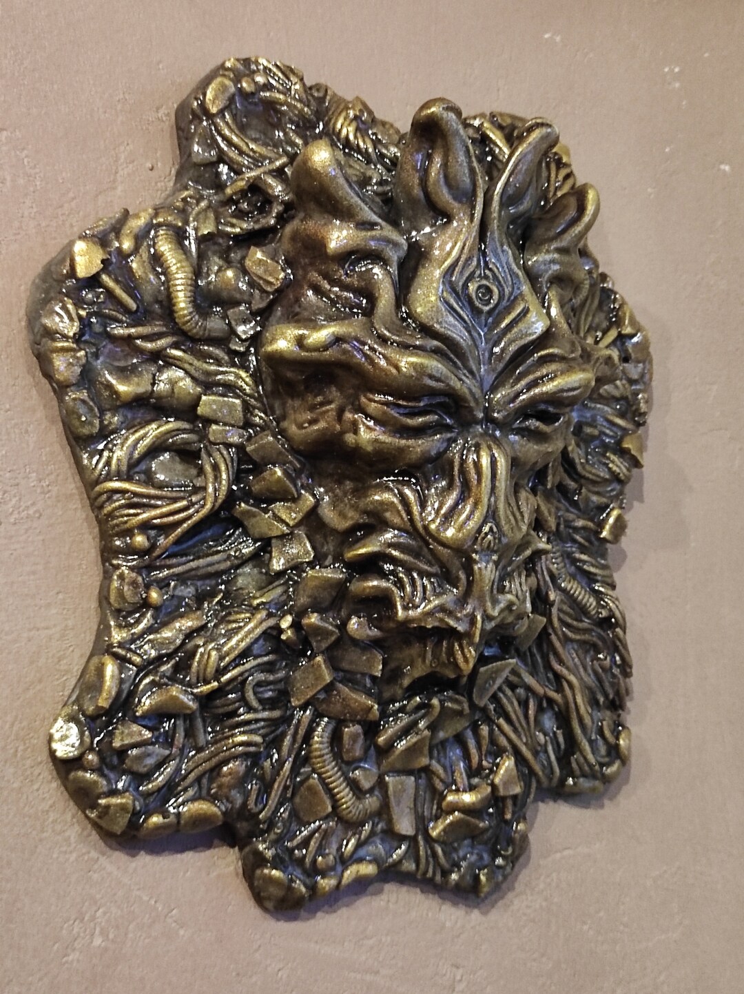 Alien Wall Sculture Alien Head Wall Creepy Decor Cyberpunk Decor - Etsy