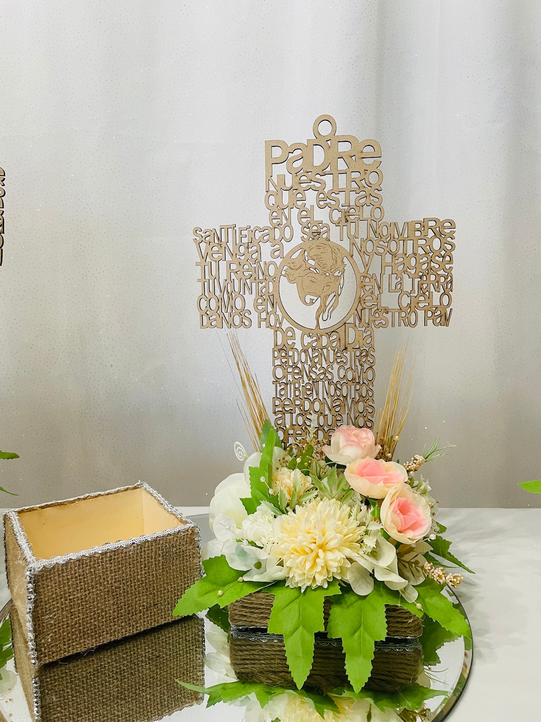 Centerpieces Wooden Box and Cross, Each, Favors for Baptism, First ...