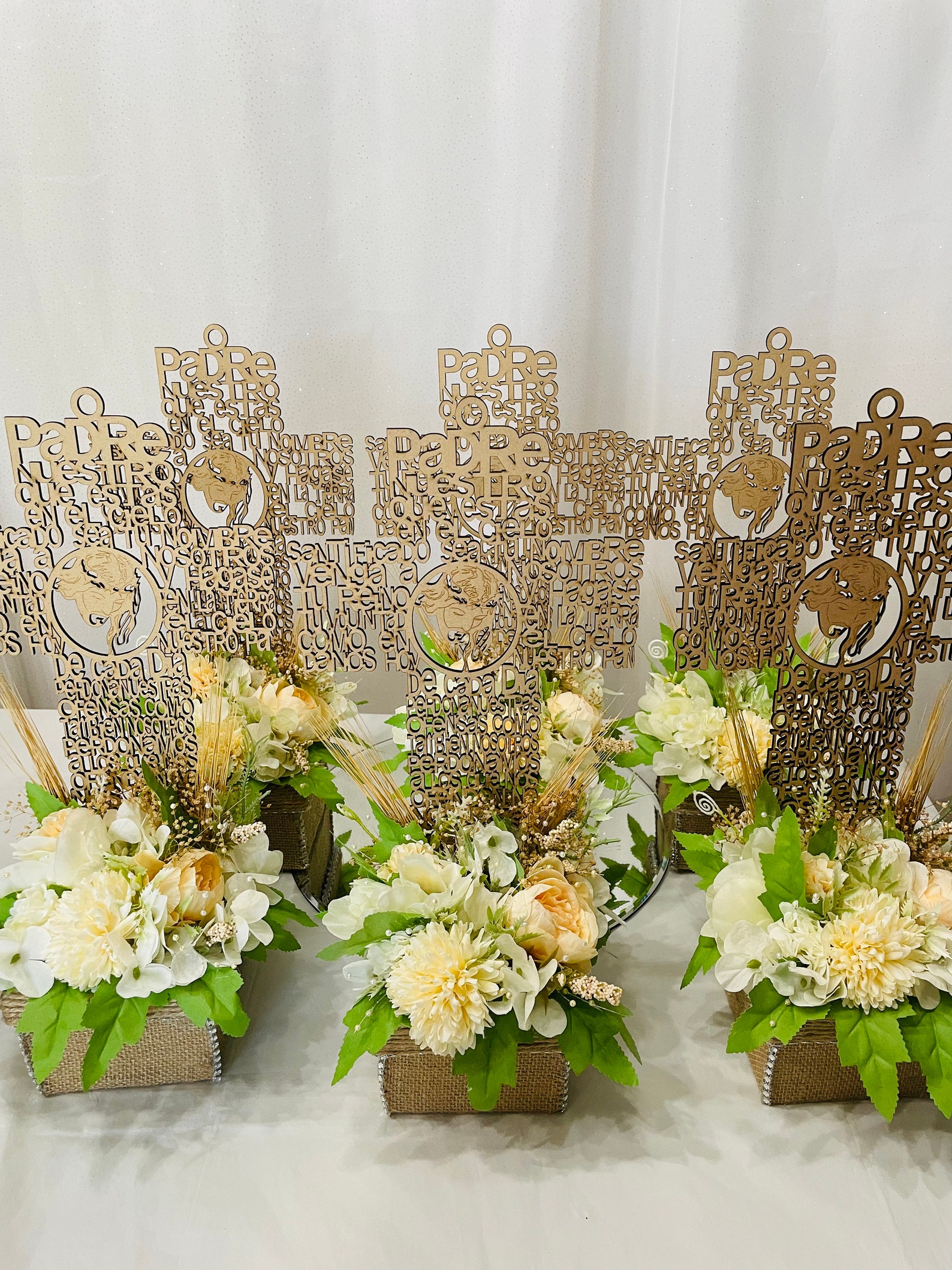 Centerpieces Wooden Box and Cross, Each, Favors for Baptism, First ...