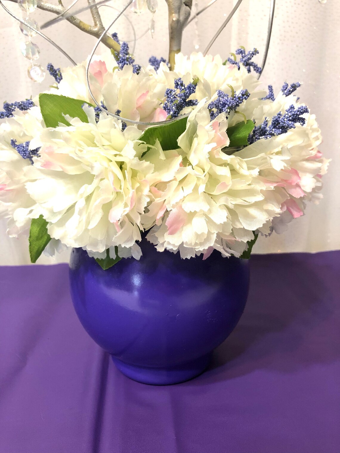 Purple Centerpiece Purple Flower Arrangment Centerpiece for - Etsy