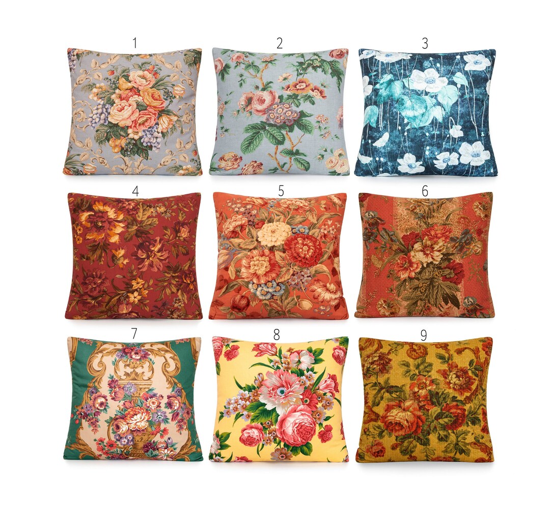 Designer Thibaut Fairview Blue, Yellow, Red, Green Floral Decorative ...