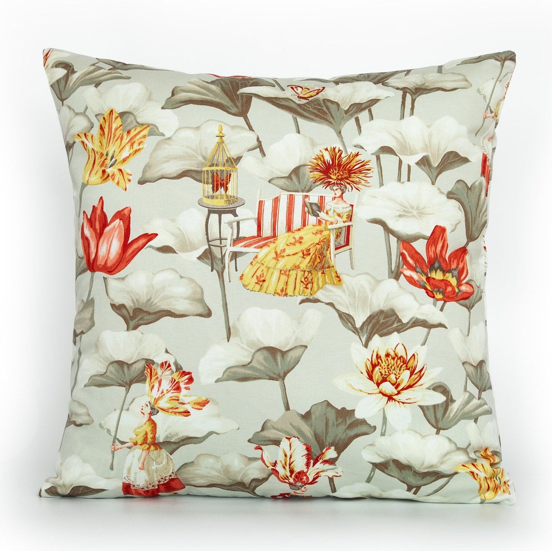 Enchanted Garden Queen of Tulips Decorative Pillow Cover. Accent Throw ...