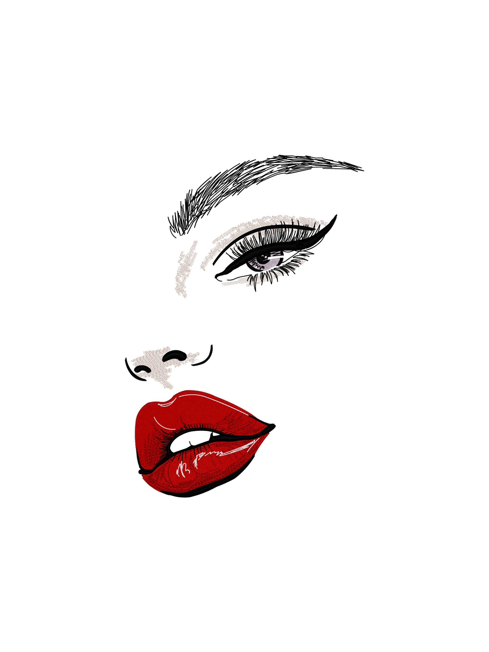 Cute Nice Face Machine Embroidery Design Files Girl Face Machine ...