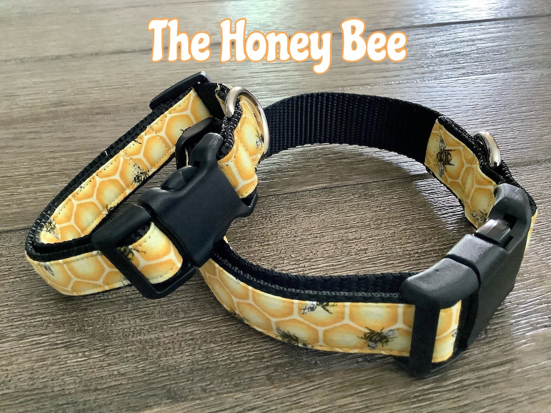 Bumble Bee Dog Collar, Yellow Honeycomb Print, Beekeeper Gift - Etsy