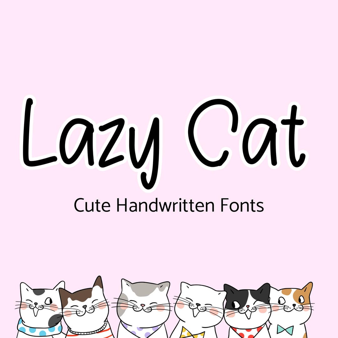 Lazy Cat Font: Neat Handwriting Font for Goodnotes (OTF,TTF) - Etsy