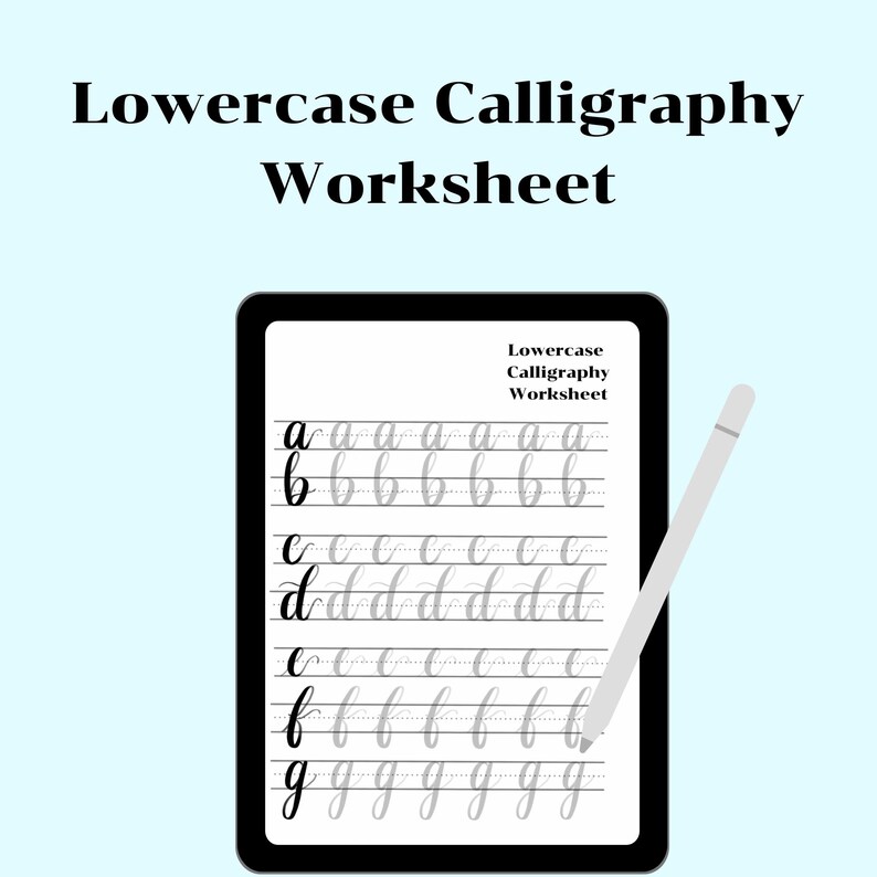 Lowercase Calligraphy Worksheet | Calligraphy Worksheet Adult ...