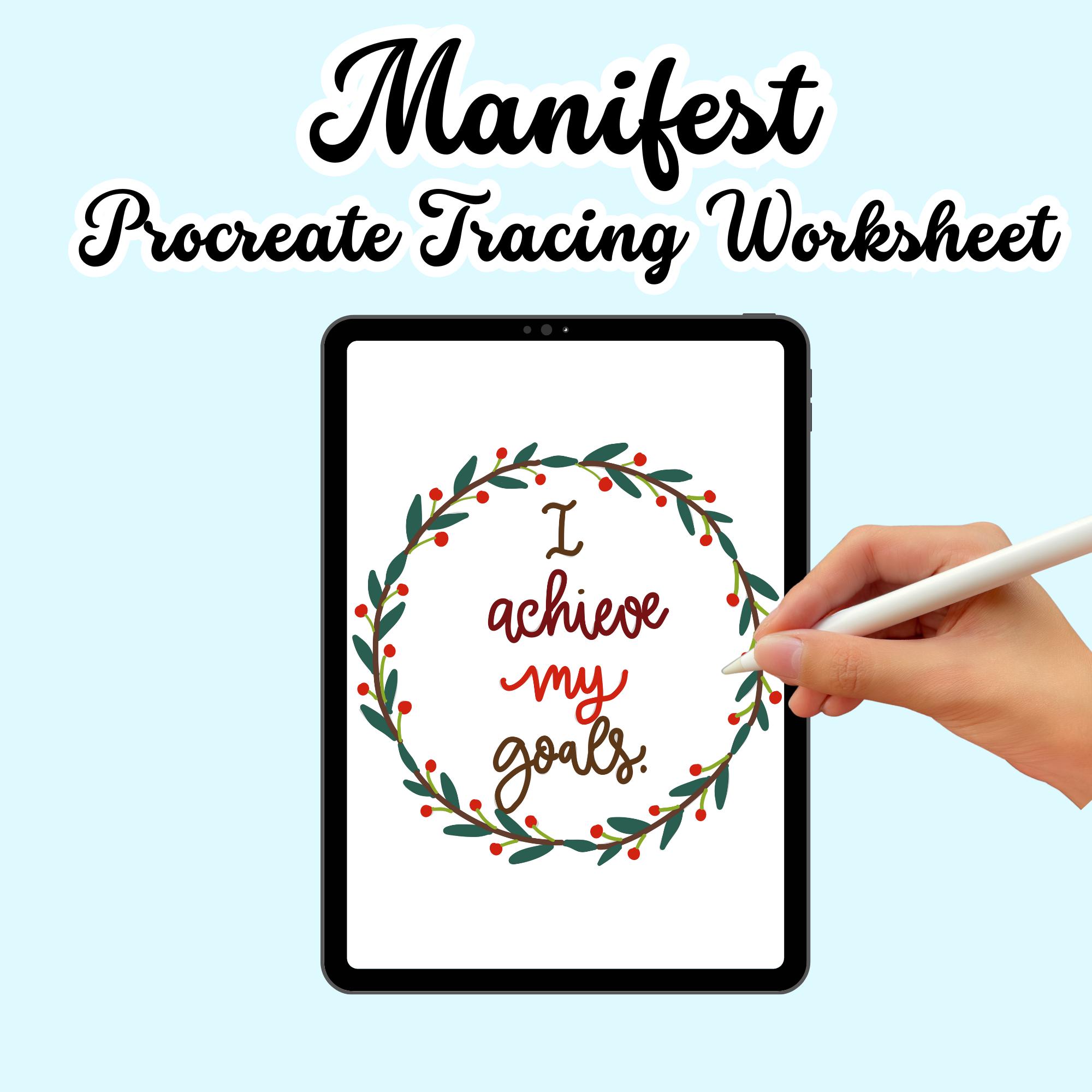 Manifest Worksheet,affirmation Worksheets,tracing Worksheets,lettering ...