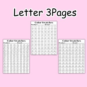 72 Color Swatch Chart Printable,72 Color Swatch Chart Template PDF,DIY ...