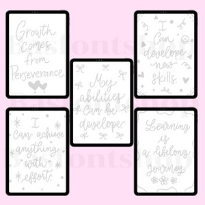 Growth Mindset Lettering Worksheet: Procreate Tracing (PDF PNG) - Etsy