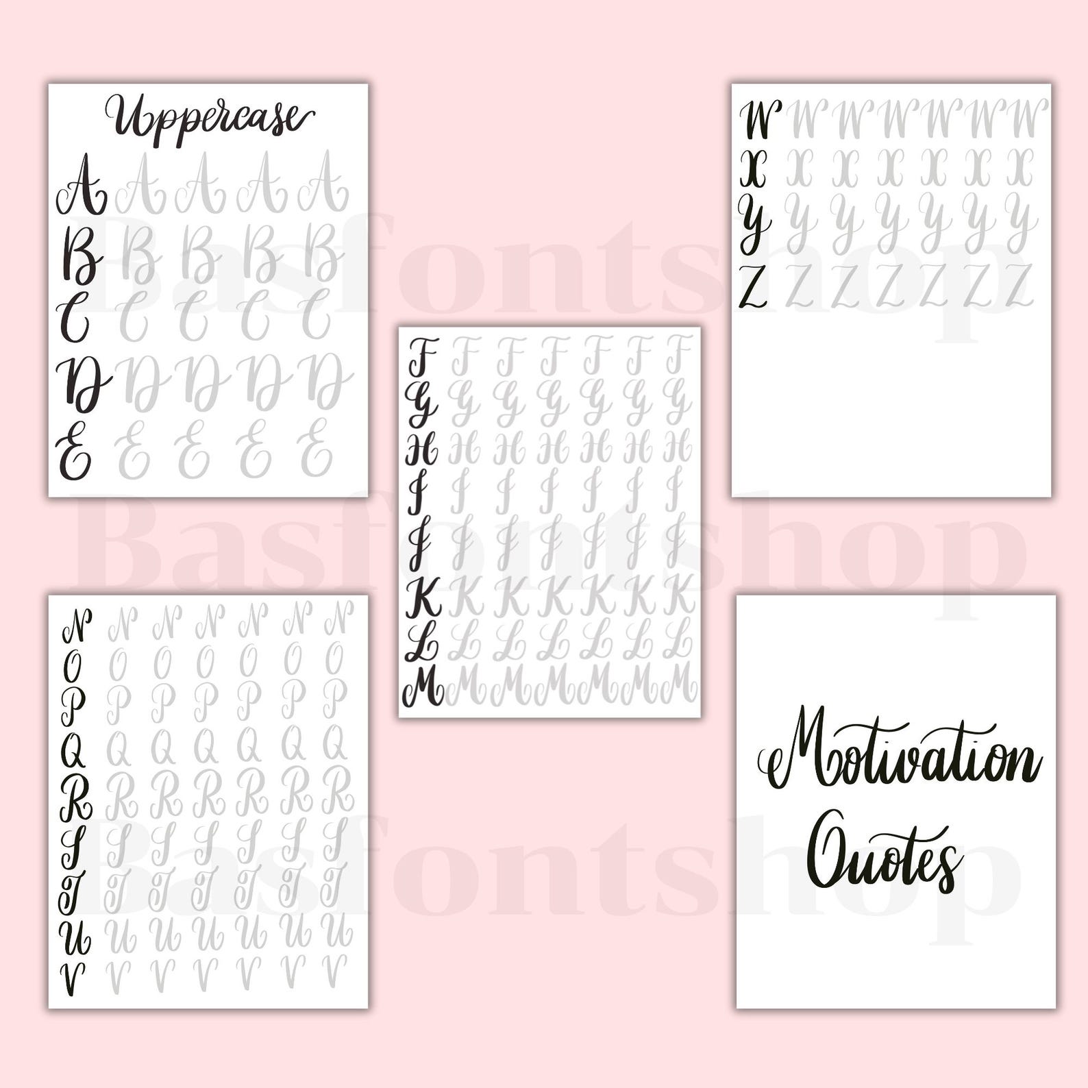 Lettering Workbook: Calligraphy & Handwriting Practice (PDF/PNG) - Etsy