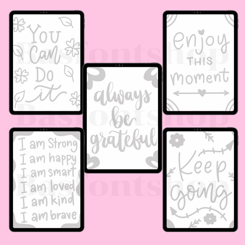 Positive Affirmation Tracing Procreate Worksheet,trace Worksheet ...