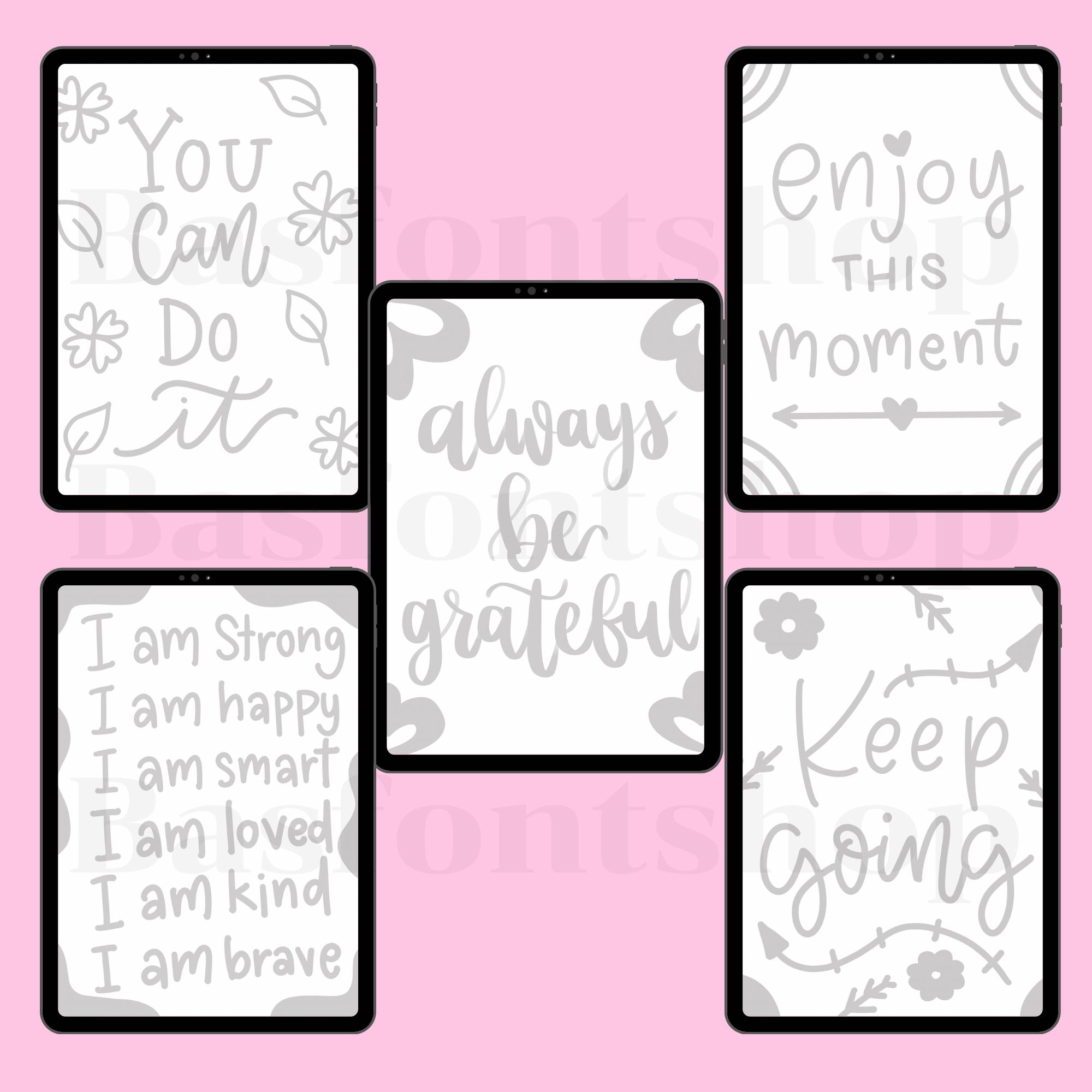 Positive Affirmation Tracing Procreate Worksheet,trace Worksheet ...