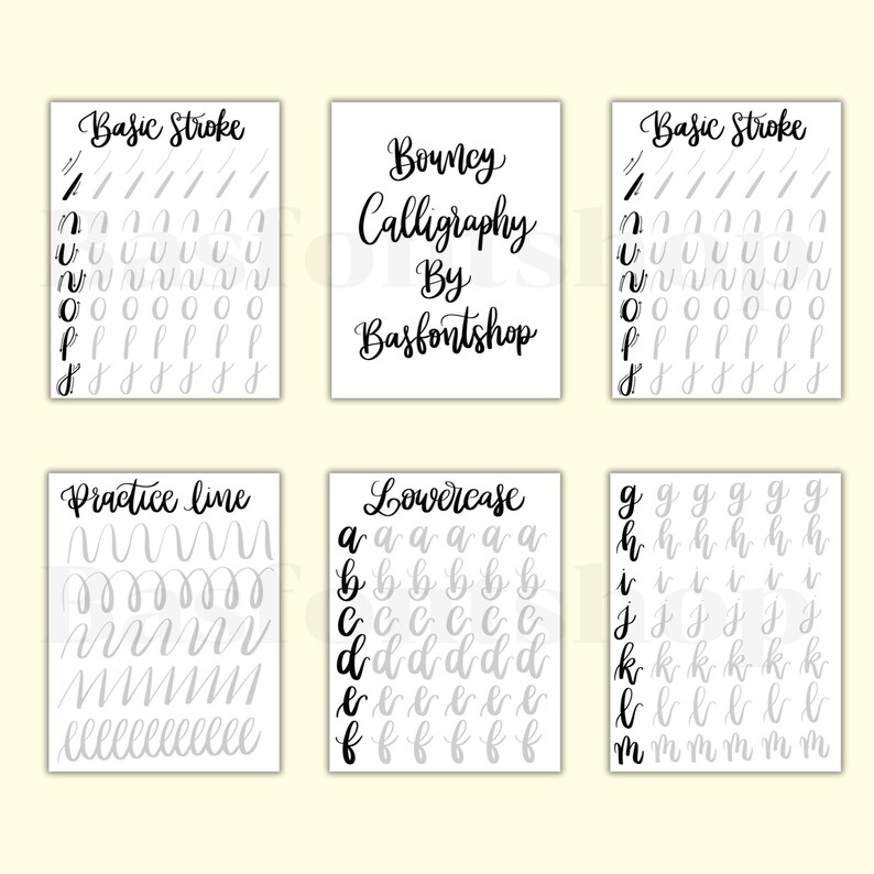 Bouncy Calligraphy Workbook,calligraphy Workbook,trace Worksheet,ipad ...