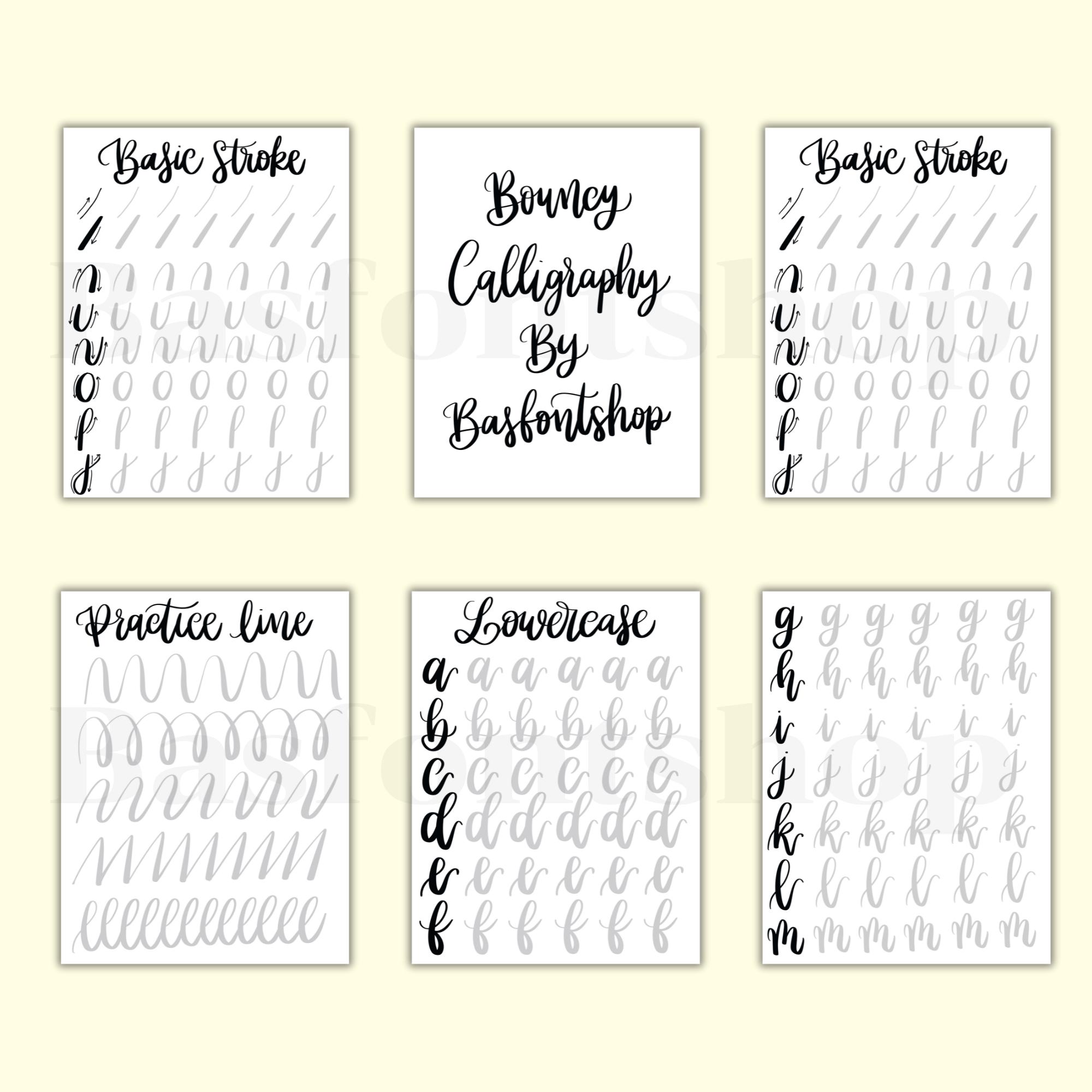 Bouncy Calligraphy Workbook,calligraphy Workbook,trace Worksheet,ipad ...