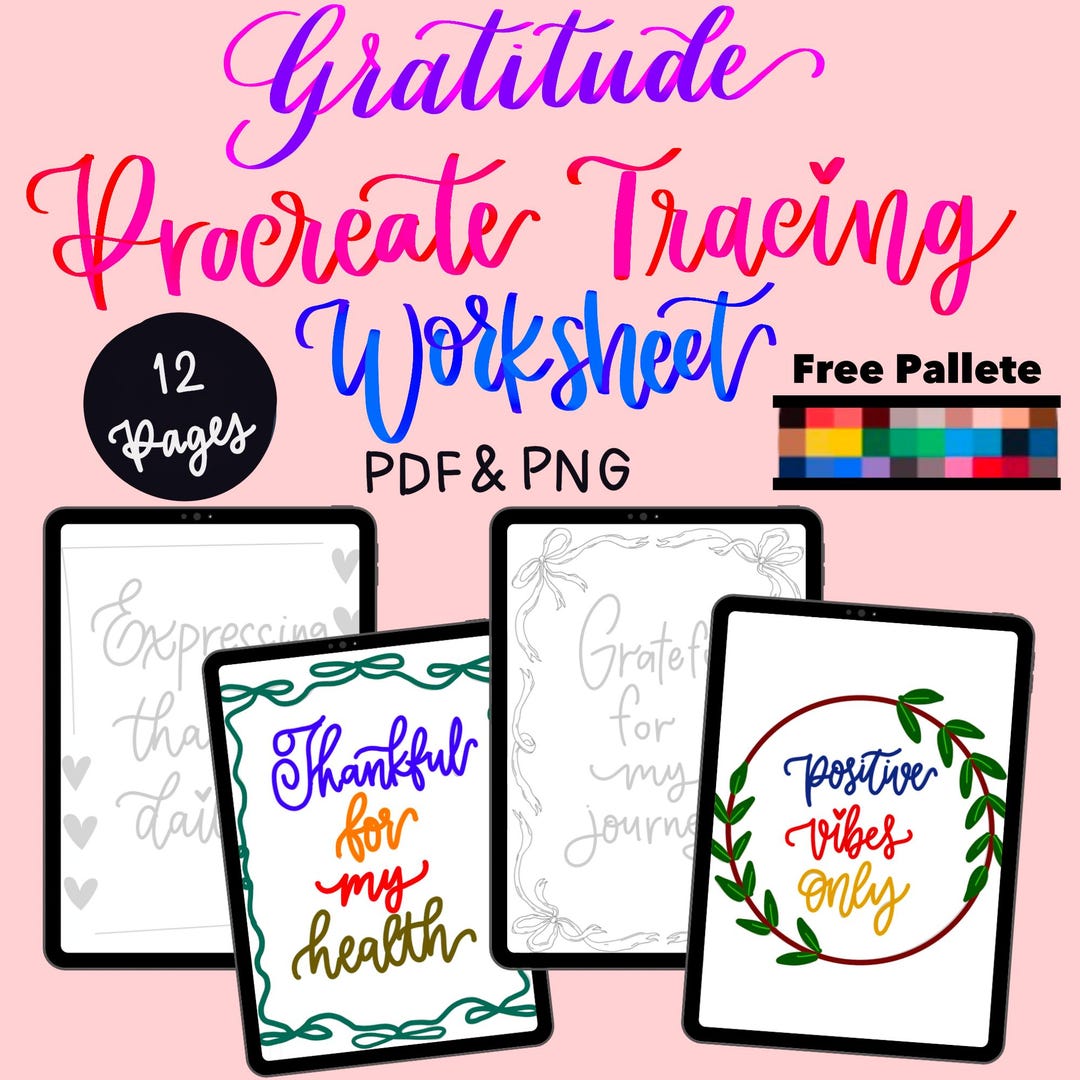 Gratitude Worksheets,tracing Worksheet,lettering Worksheets,ipad ...