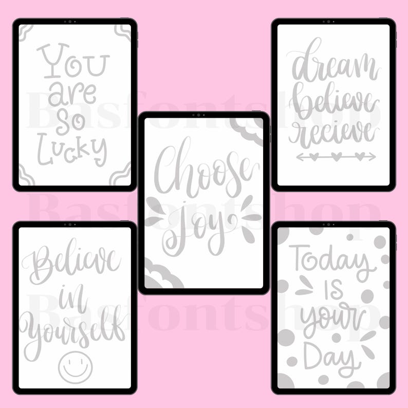 Positive Affirmation Tracing Procreate Worksheet,trace Worksheet ...