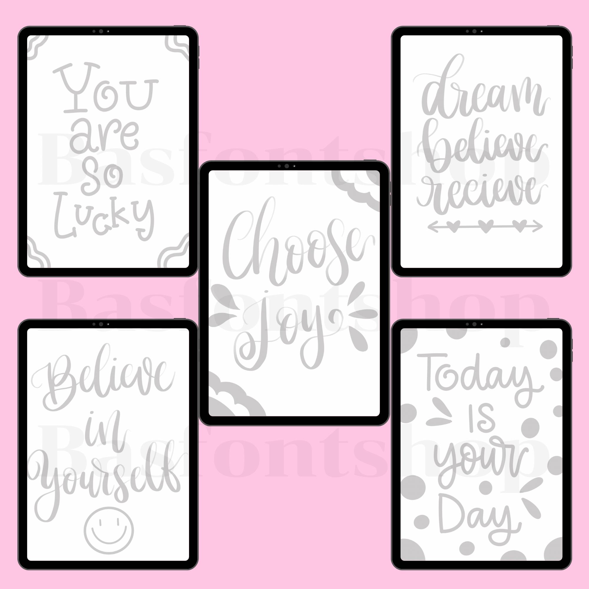 Positive Affirmation Tracing Procreate Worksheet,trace Worksheet ...