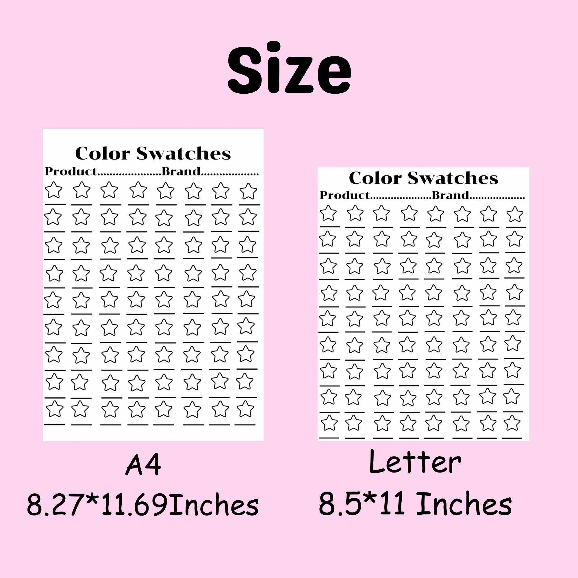 72 Color Swatch Chart Template: DIY Color Palette (PDF Printable) - Etsy