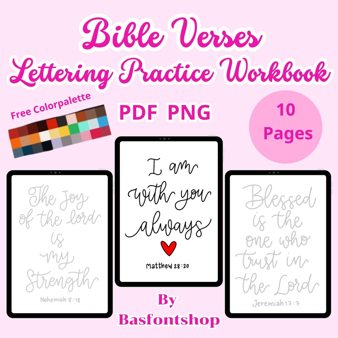 Bible Verse Lettering Practice Workbook,lettering Practice,ipad ...