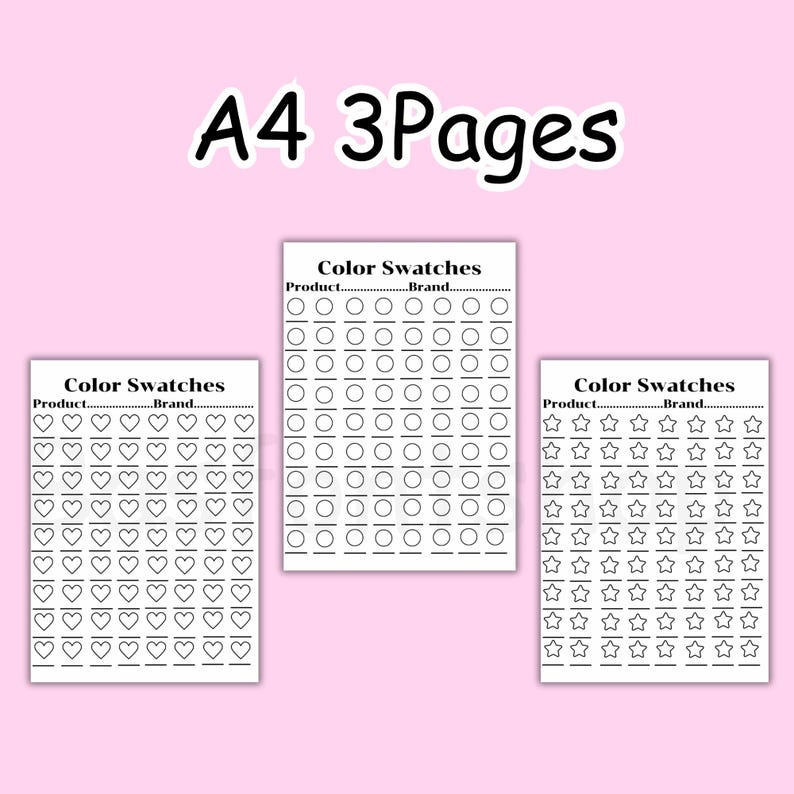 72 Color Swatch Chart Printable,72 Color Swatch Chart Template PDF,DIY ...