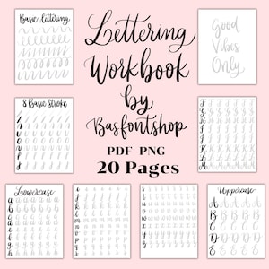 Lettering Workbook: Calligraphy & Handwriting Practice (PDF/PNG) - Etsy
