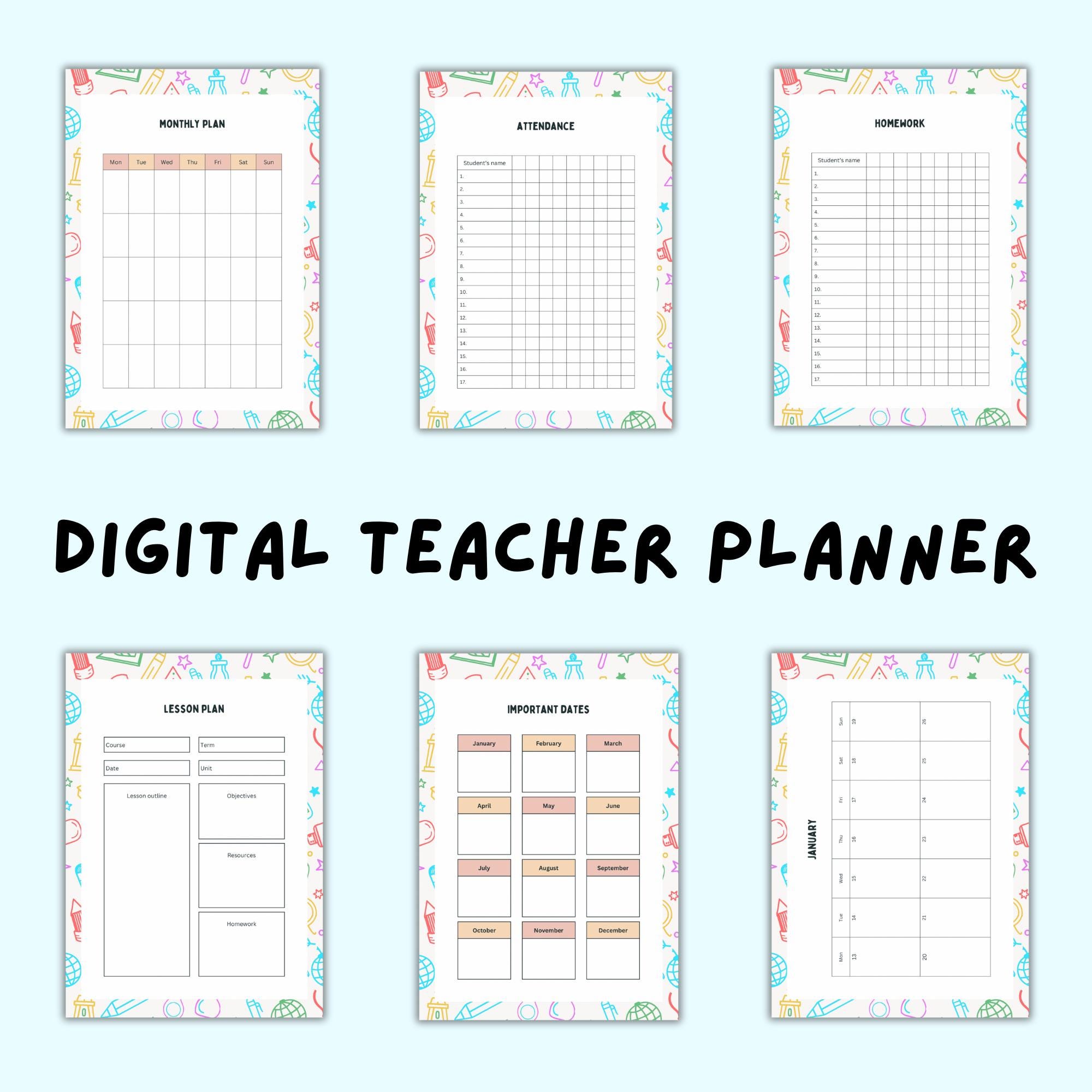 Digital Teacher Planner,academic Planner,goodnotes Planner,ipad Planner ...