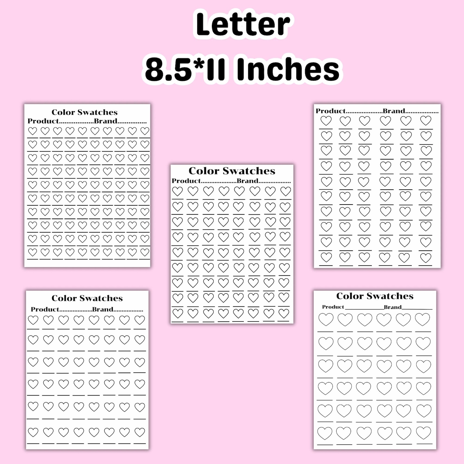 Color Swatch Chart Bundle: A4/letter Printable (PDF) - Etsy