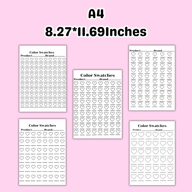 Color Swatch Chart Bundle: A4/letter Printable (PDF) - Etsy