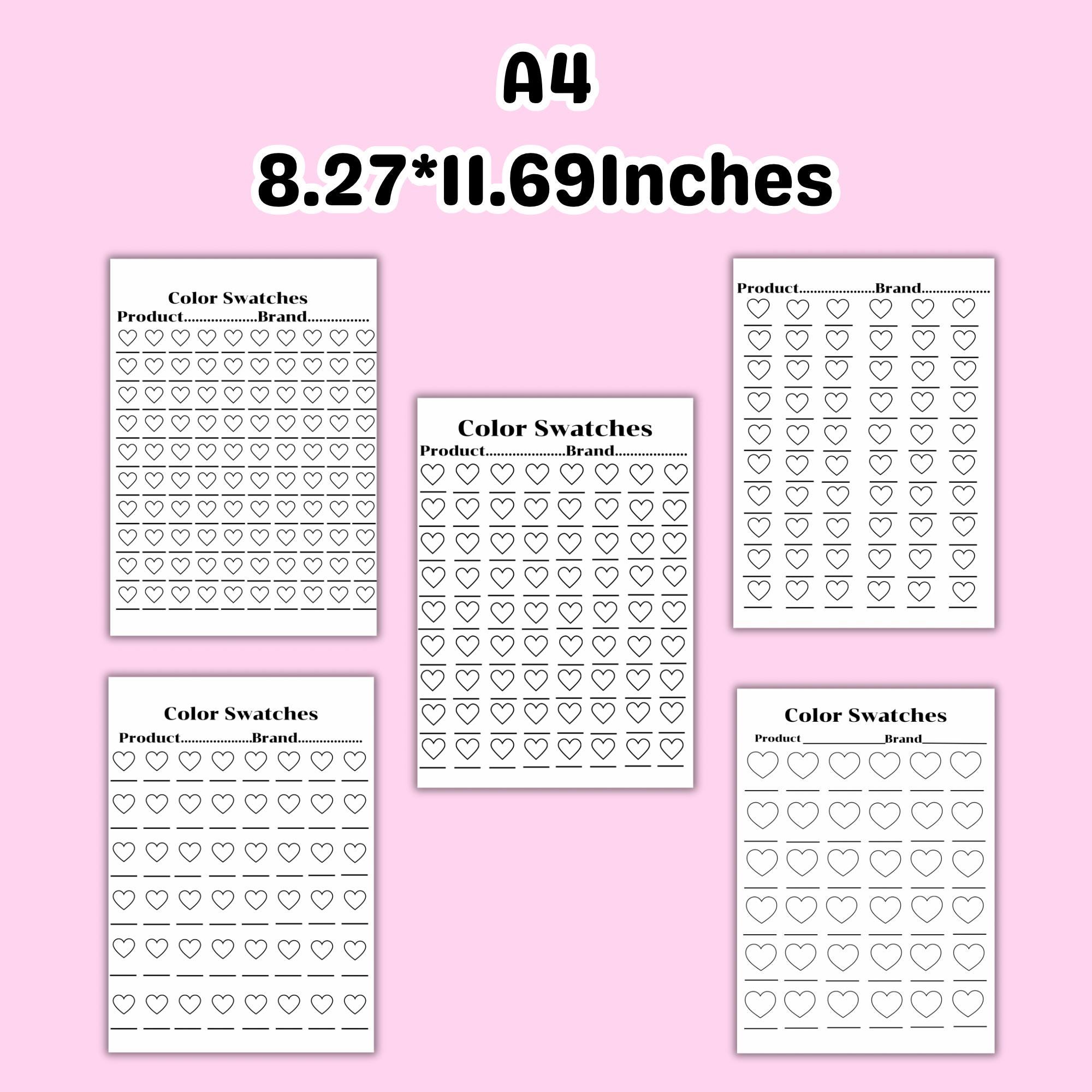 Color Swatch Chart Bundle: A4/letter Printable (PDF) - Etsy