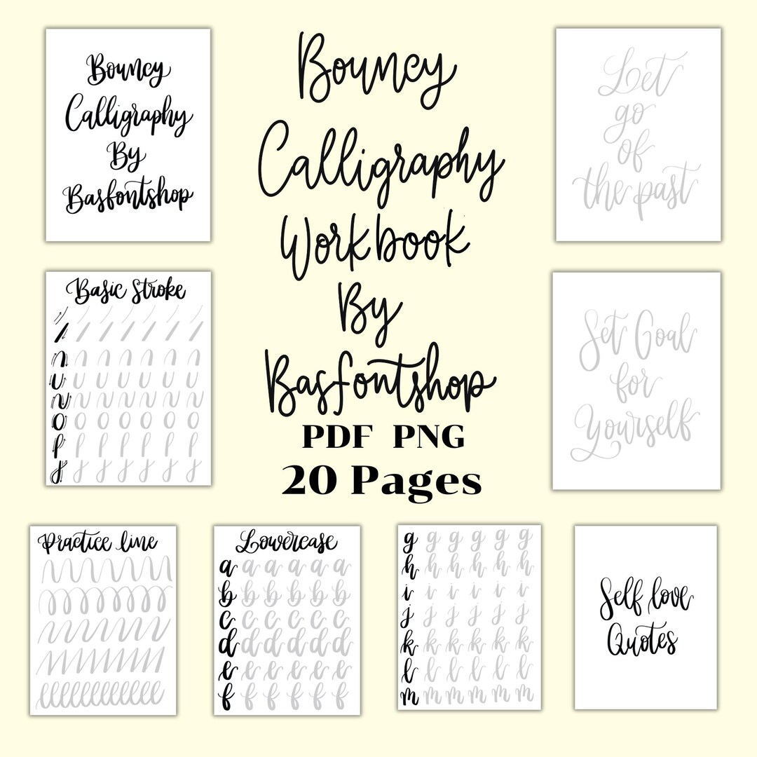 Bouncy Calligraphy Workbook,calligraphy Workbook,trace Worksheet,ipad ...