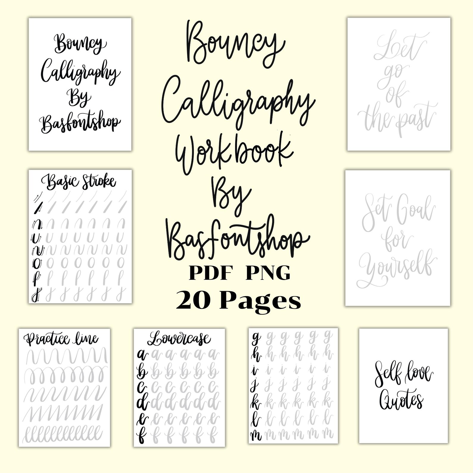 Bouncy Calligraphy Workbook,calligraphy Workbook,trace Worksheet,ipad ...