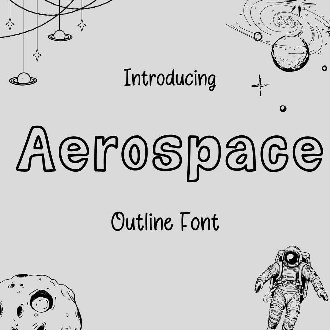 Aerospace Outline Font: Whimsical Handwritten (OTF, TTF) - Etsy