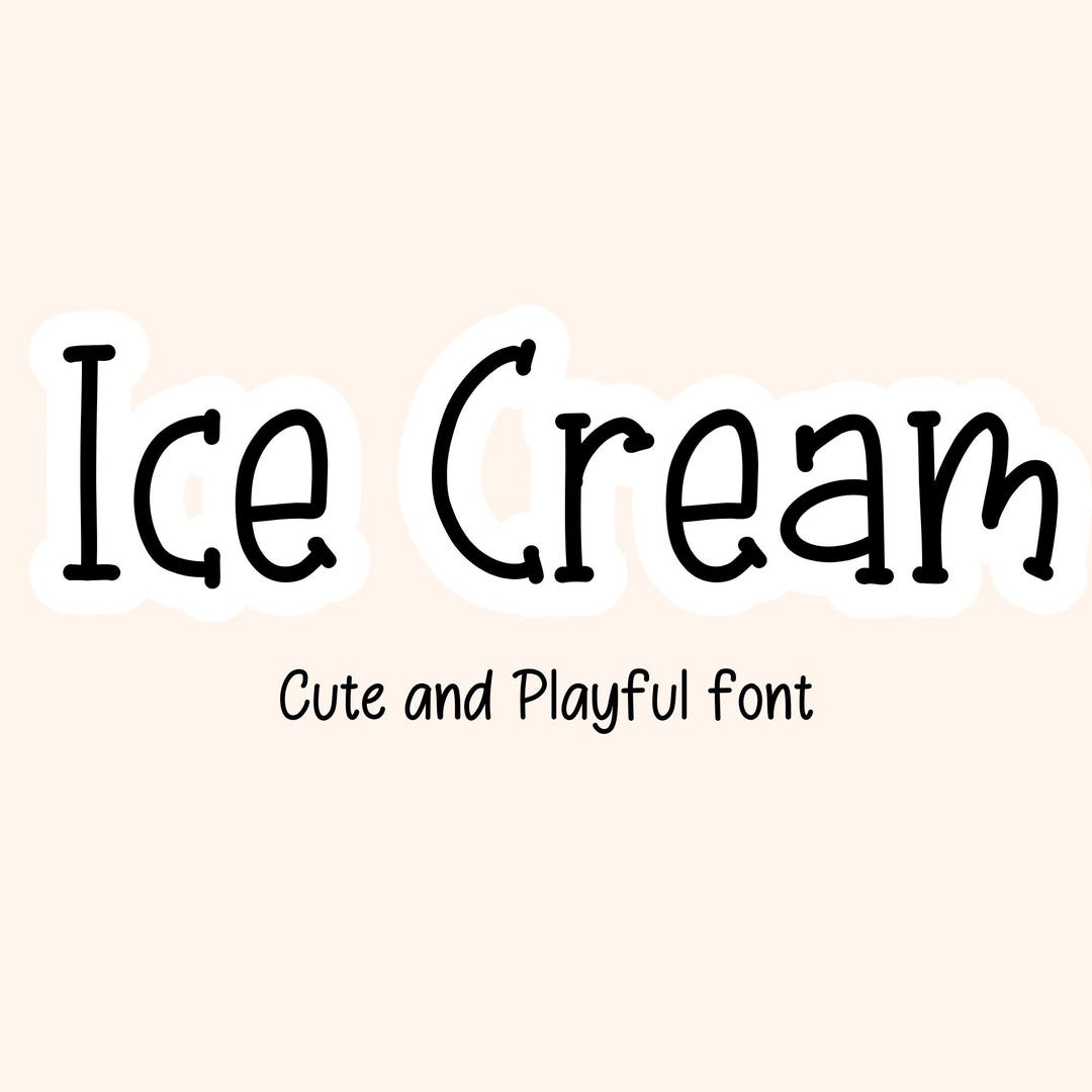 Ice Cream Font: Playful Handwritten Font (OTF, TTF) - Etsy