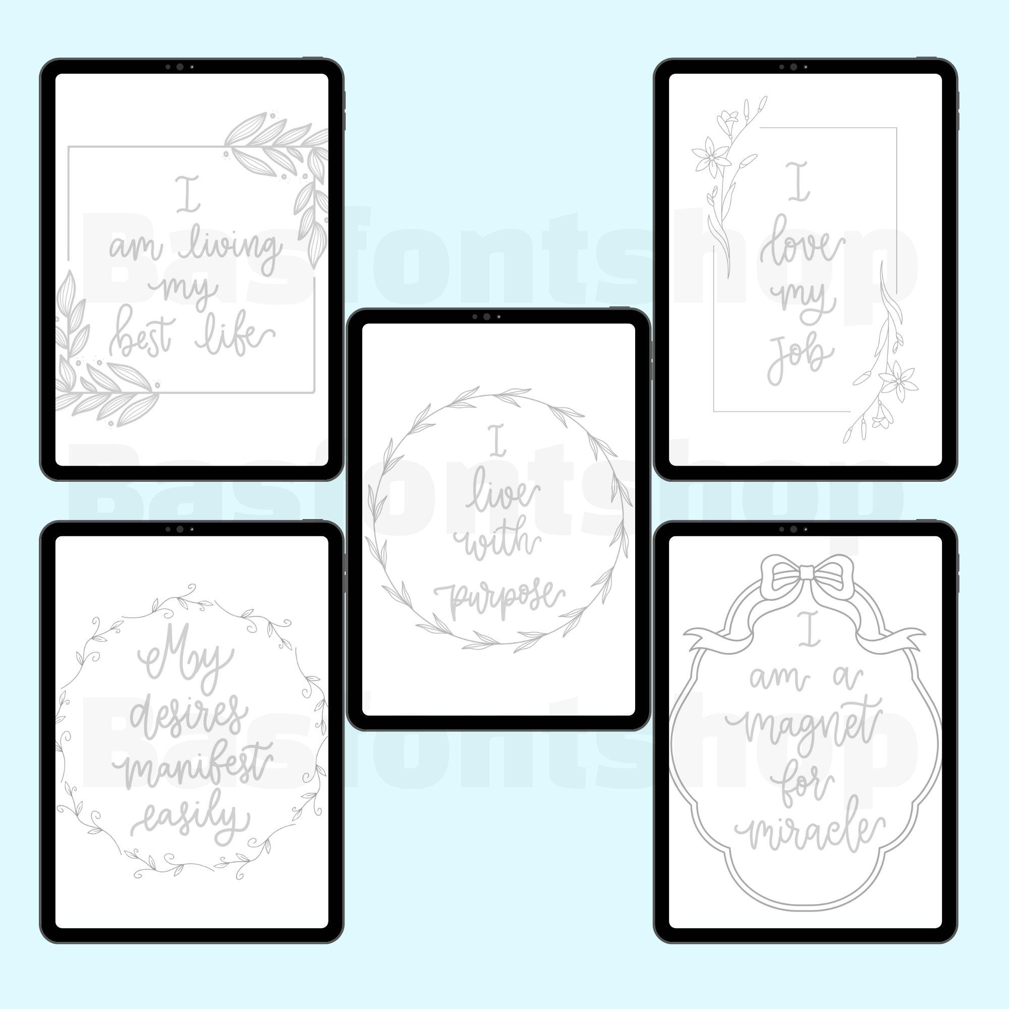 Manifest Worksheet,affirmation Worksheets,tracing Worksheets,lettering ...