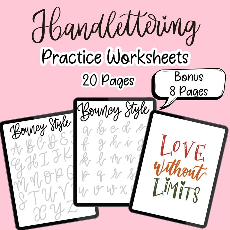 Handlettering Worksheet,trace Worksheet,lettering Worksheet,lettering ...