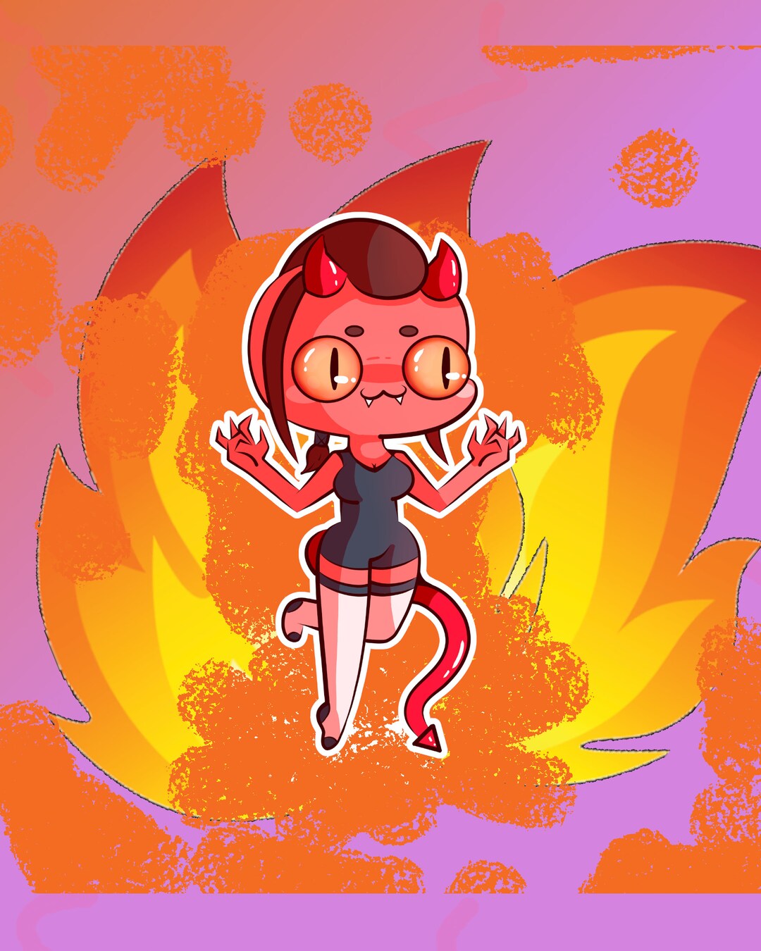 Adorable Lil Devil Chick Cute Chibi Imp Girl by Stitched up Creatives ...