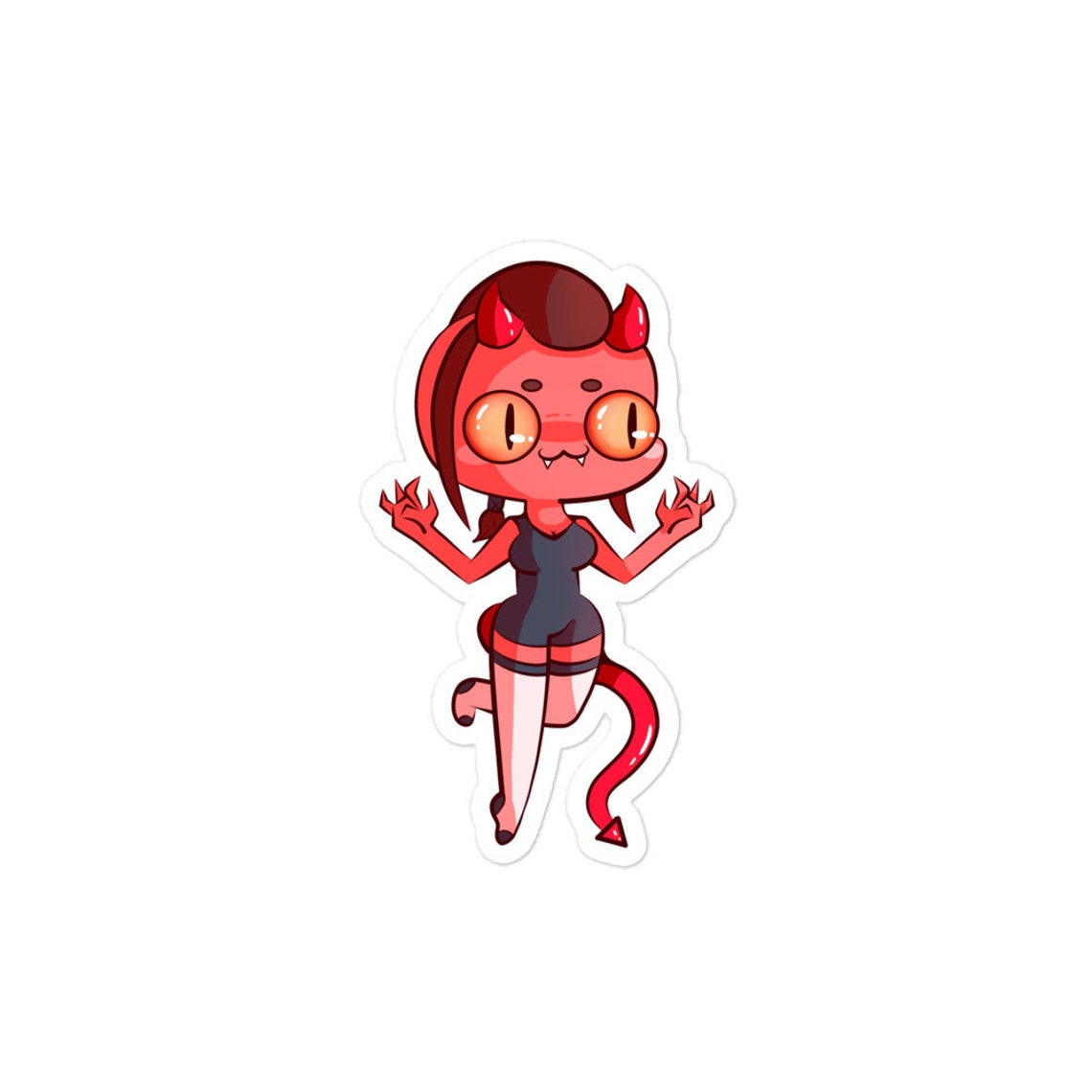 Adorable Lil Devil Chick Cute Chibi Imp Girl by Stitched up Creatives ...