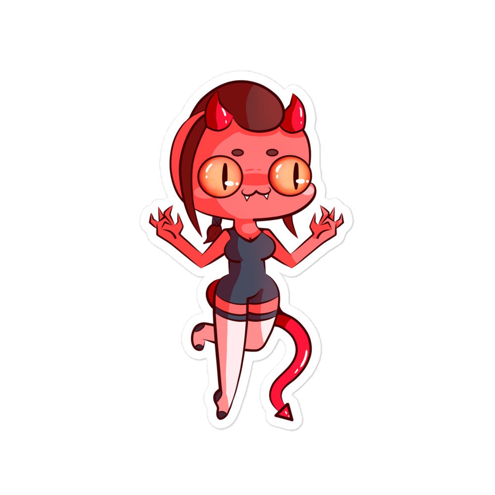 Adorable Lil Devil Chick Cute Chibi Imp Girl by Stitched up Creatives Perfect for Decals ...