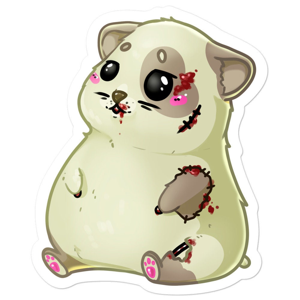 Ensangrentado pegatina hámster chibi hámster pegatina para - Etsy España