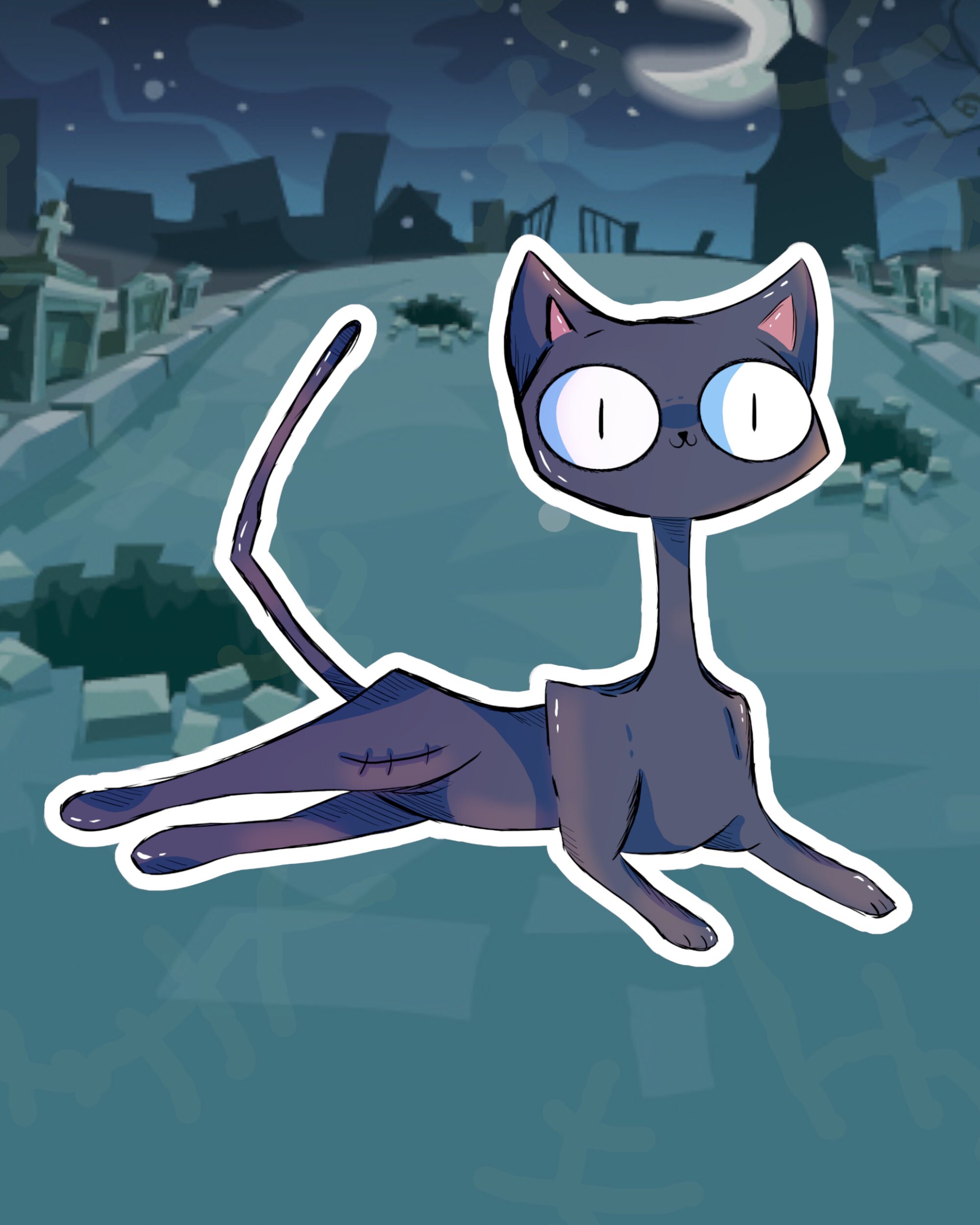 Undead Cat Sticker Graveyard Buddy Zombie Friends Great - Etsy UK