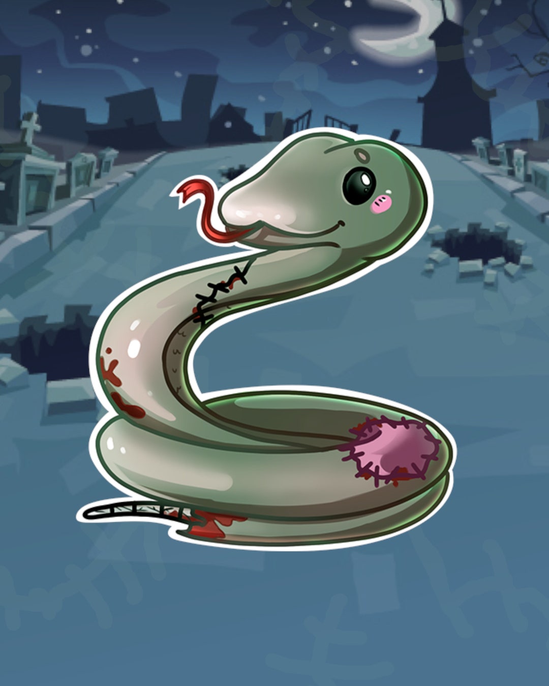 Undead Snake Sticker Graveyard Buddy Zombie Friends Great - Etsy UK