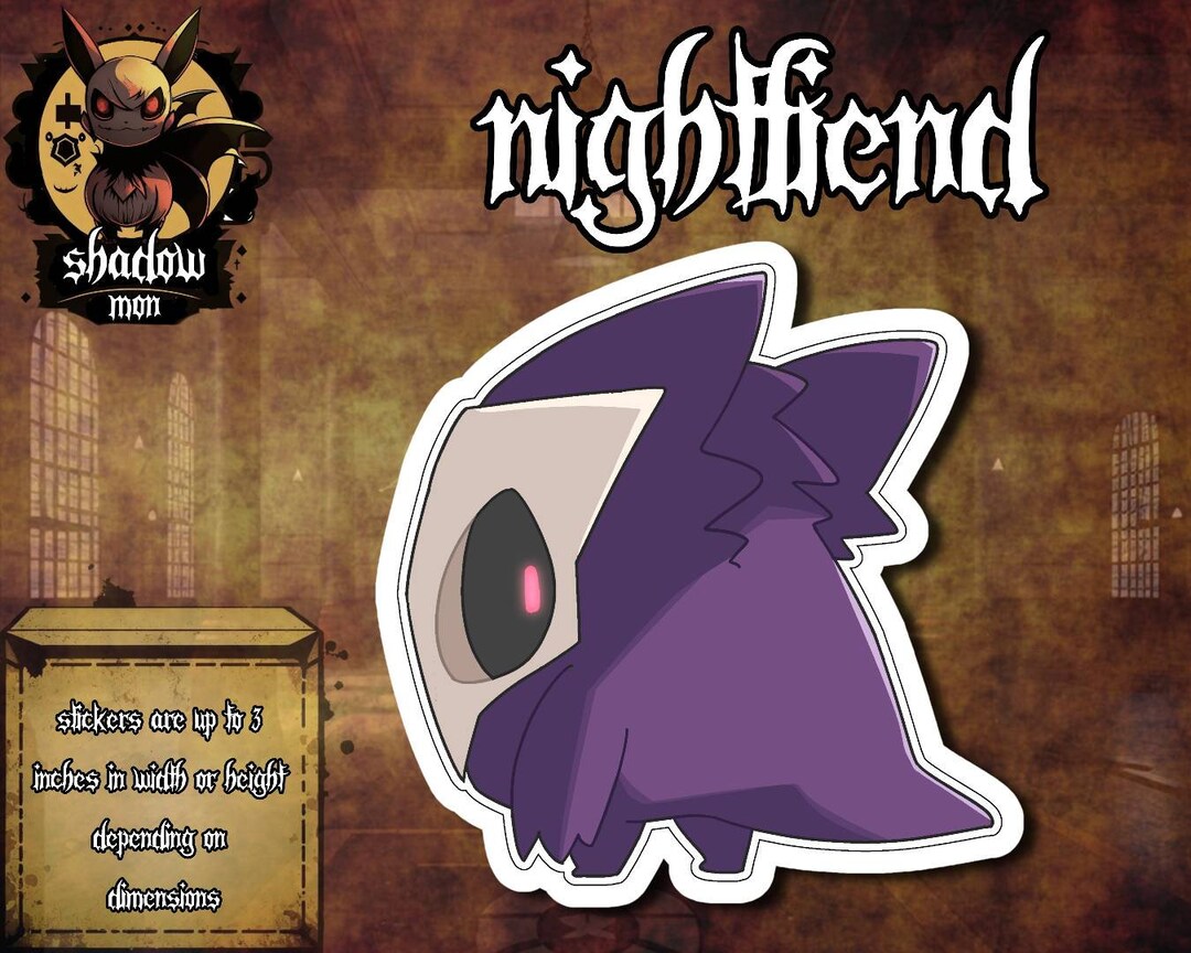 Nightfiend Sticker Shadowmon If the Pokemon World Turned - Etsy