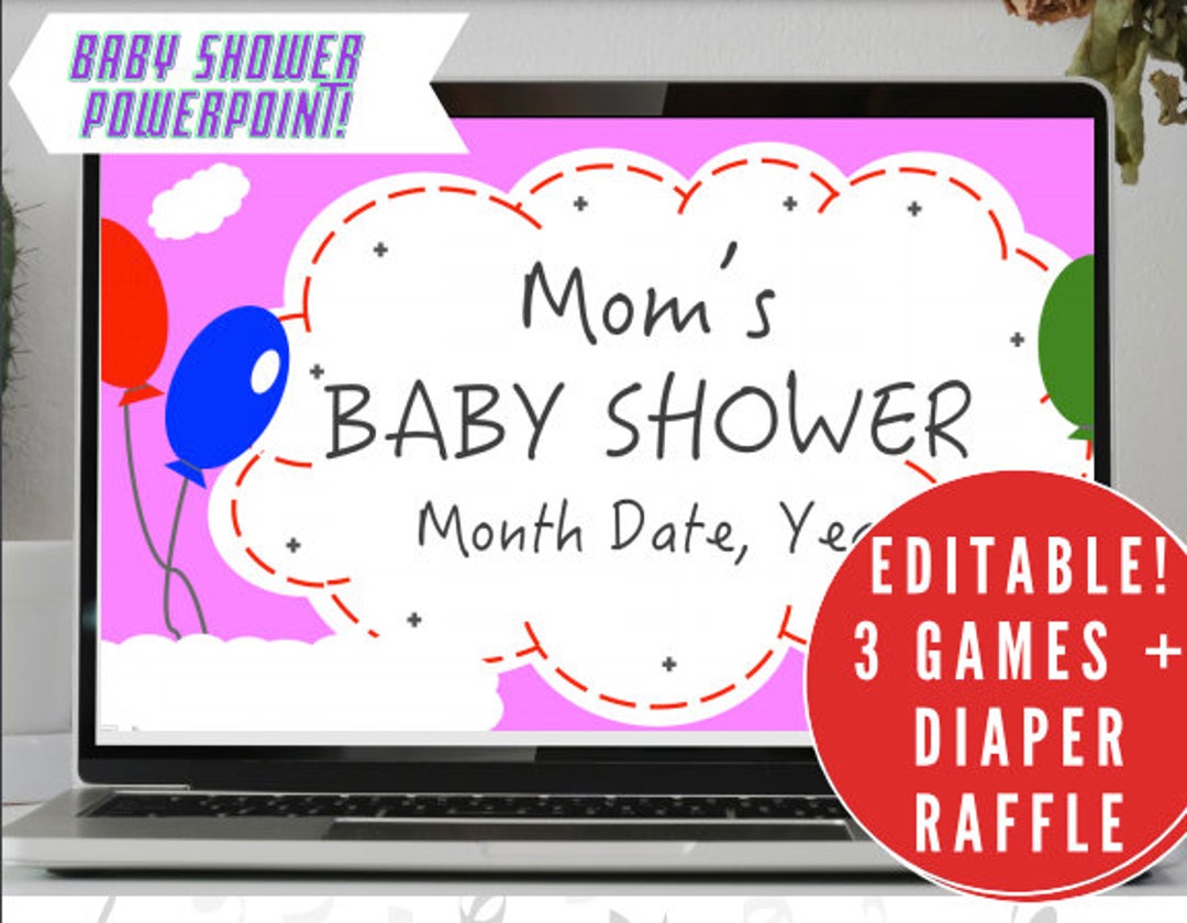 Virtual Baby Shower Powerpoint girl - Etsy