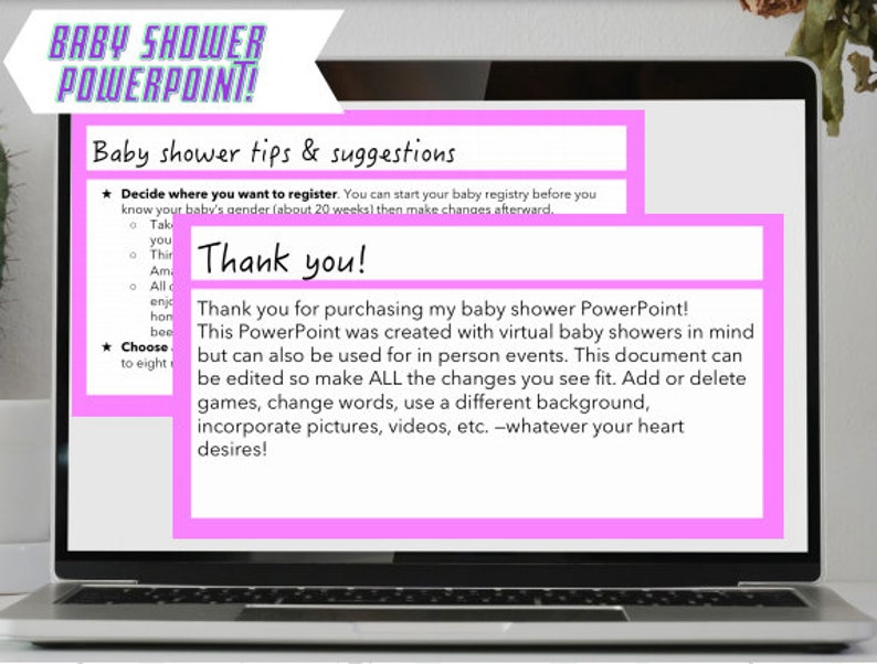 Virtual Baby Shower Powerpoint girl | Etsy