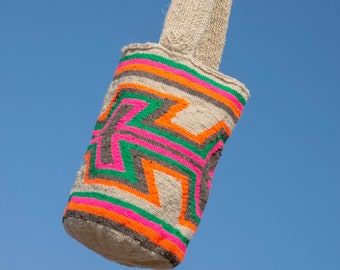 Arhuaca Small Bag L Kuru. the Power of the Earth Grey Wool Organic Pure ...