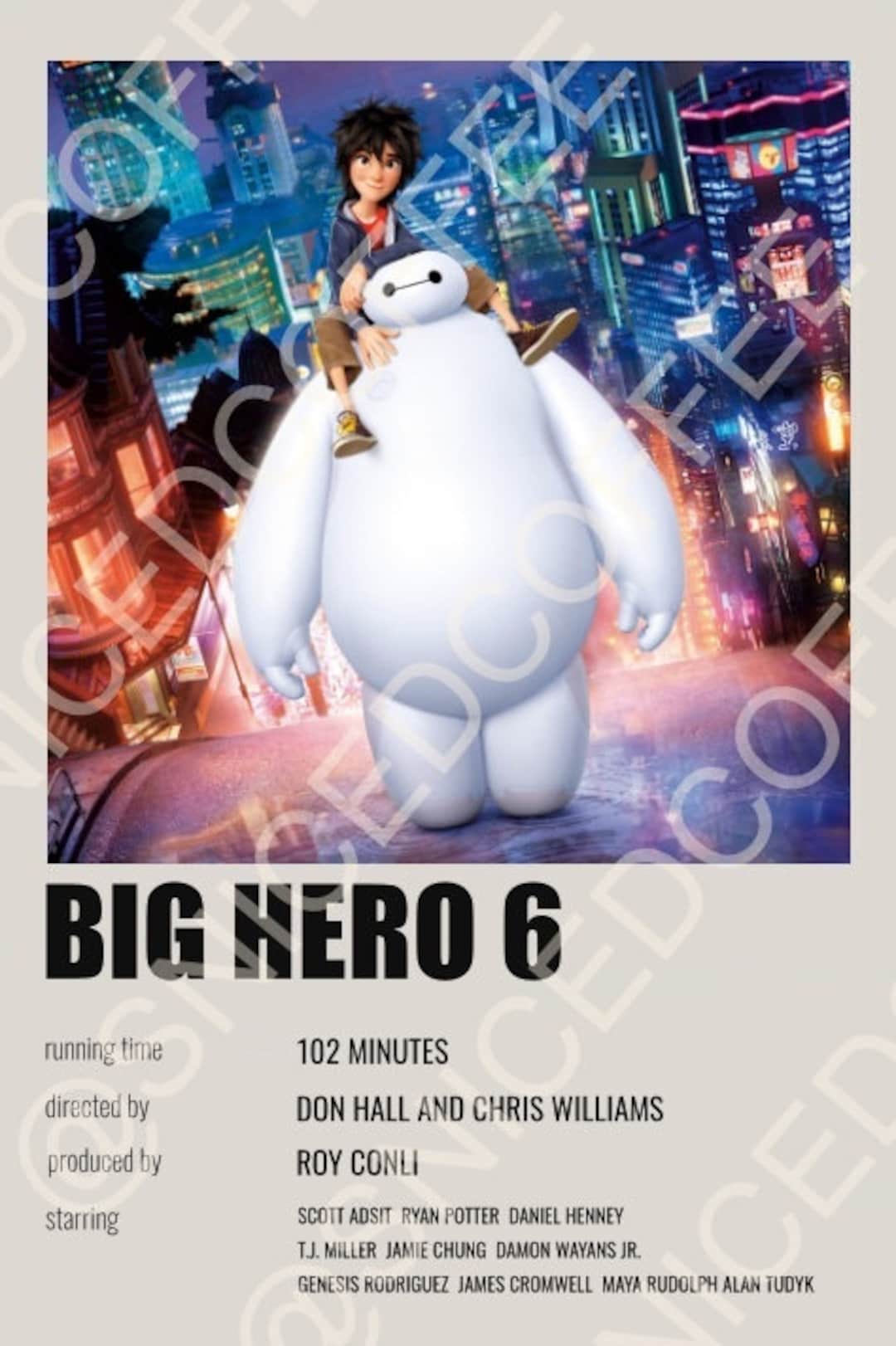Cartel de la película BIG HERO 6 Impresión digital - Etsy México