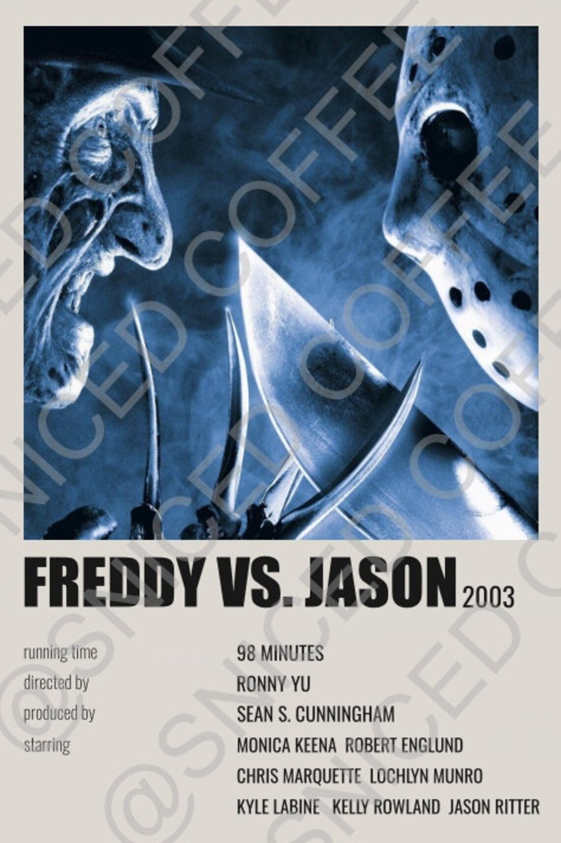 Freddy Vs. Jason Movie Poster- Digital Print - Etsy