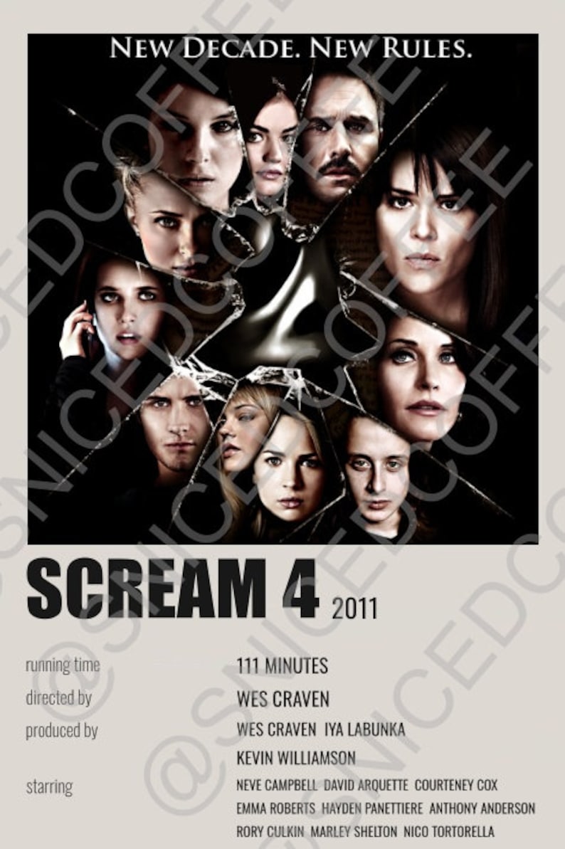 Scream 4 Movie Poster- Digital Print - Etsy